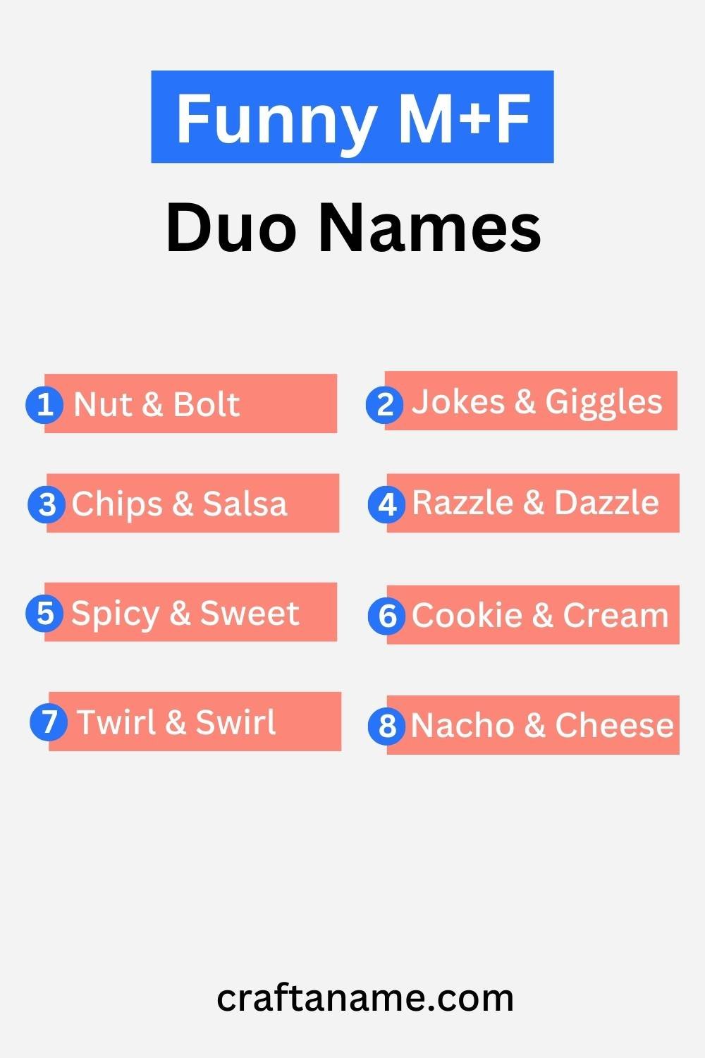 480+ Cool Male and Female Duo Names That Go Together